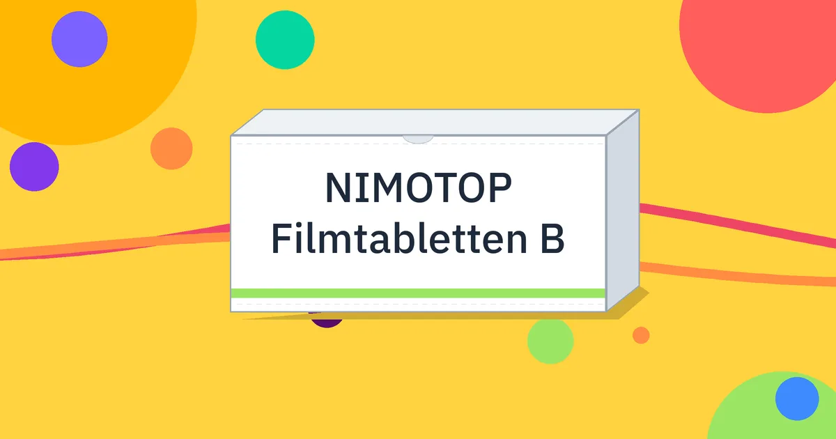 Symbolbild: Packung mit der Aufschrift NIMOTOP Filmtabletten B (PZN 00165333) – Verfügbarkeit und Bezug in Apotheken in Frankfurt am Main