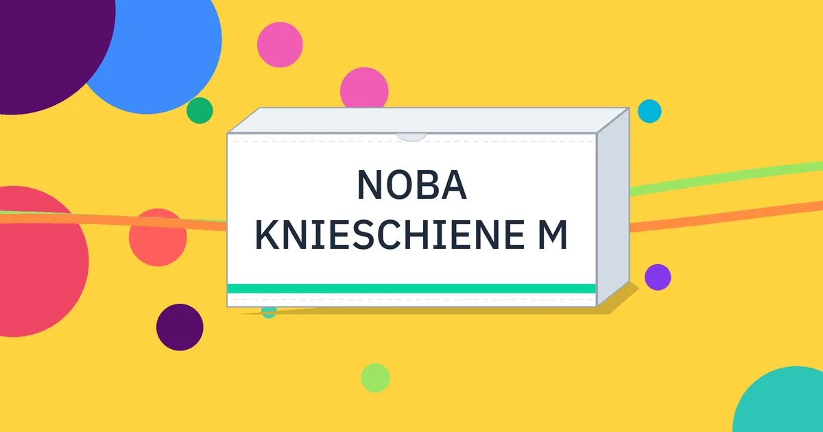 Symbolbild: Packung mit der Aufschrift NOBA KNIESCHIENE M (PZN 01328889) – Verfügbarkeit und Bezug in Apotheken in Frankfurt am Main