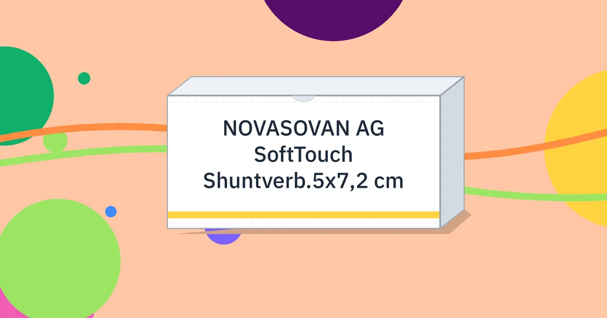 Symbolbild: Packung mit der Aufschrift NOVASOVAN AG SoftTouch Shuntverb.5x7,2 cm (PZN 17570167) – Verfügbarkeit und Bezug in Apotheken in Frankfurt am Main