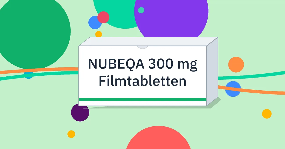 Symbolbild: Packung mit der Aufschrift NUBEQA 300 mg Filmtabletten (PZN 19556763) – Verfügbarkeit und Bezug in Apotheken in Frankfurt am Main