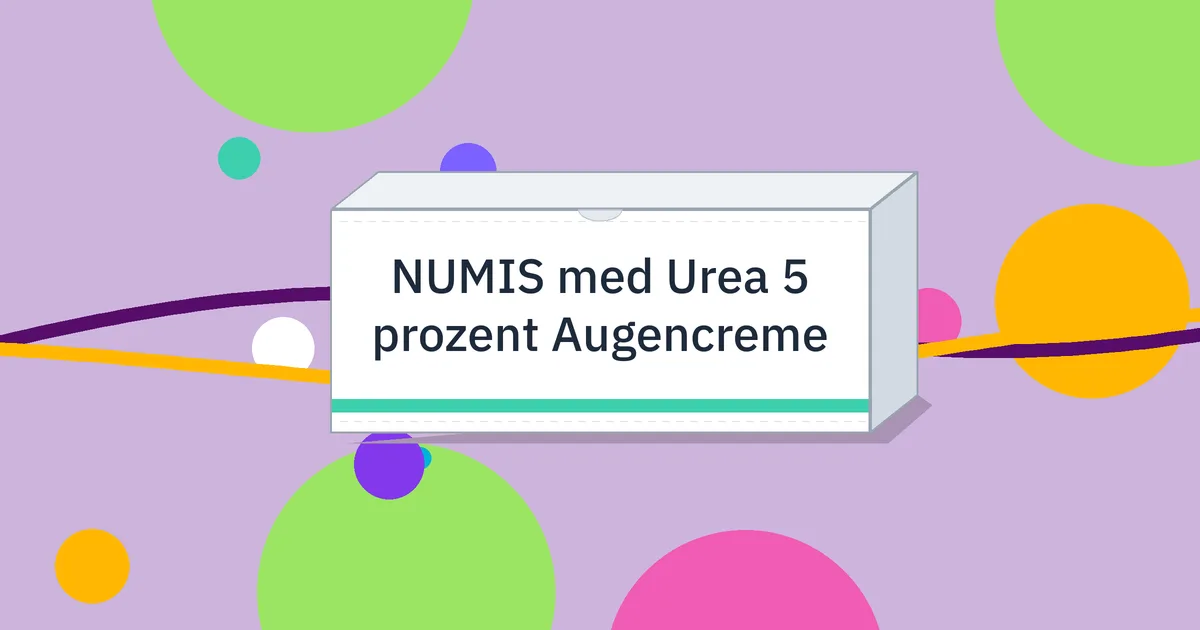 Symbolbild: Packung mit der Aufschrift NUMIS med Urea 5 prozent Augencreme (PZN 18359339) – Verfügbarkeit und Bezug in Apotheken in Frankfurt am Main