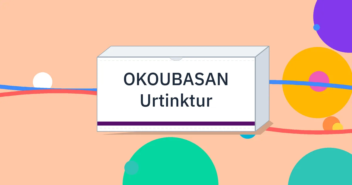 Symbolbild: Packung mit der Aufschrift OKOUBASAN Urtinktur (PZN 14058948) – Verfügbarkeit und Bezug in Apotheken in Frankfurt am Main