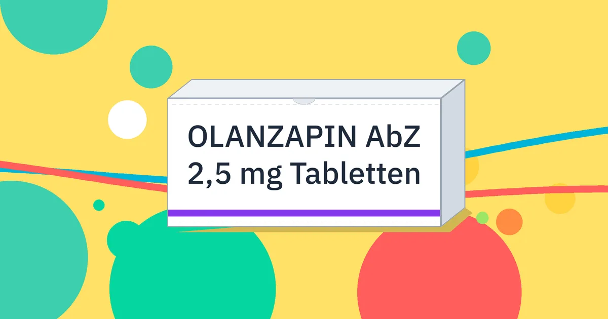 Symbolbild: Packung mit der Aufschrift OLANZAPIN AbZ 2,5 mg Tabletten (PZN 09315337) – Verfügbarkeit und Bezug in Apotheken in Frankfurt am Main
