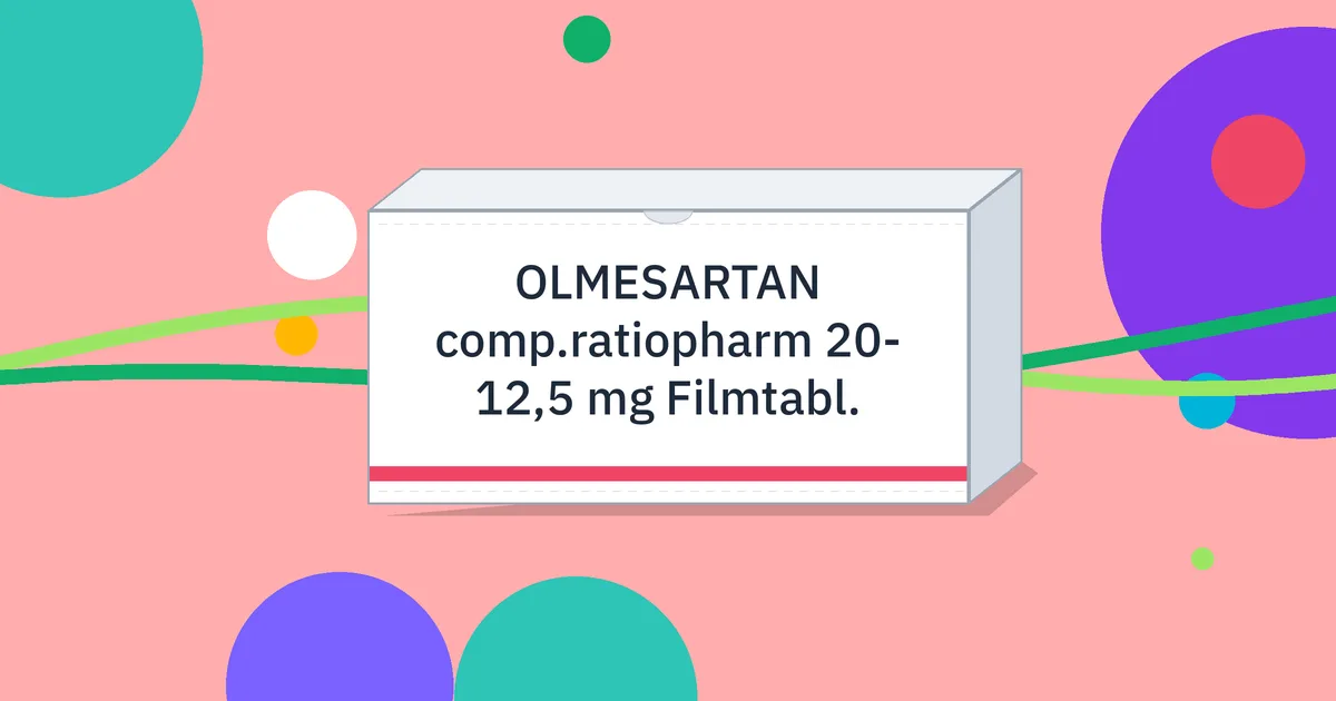 Symbolbild: Packung mit der Aufschrift OLMESARTAN comp.ratiopharm 20-12,5 mg Filmtabl. (PZN 12366634) – Verfügbarkeit und Bezug in Apotheken in Frankfurt am Main