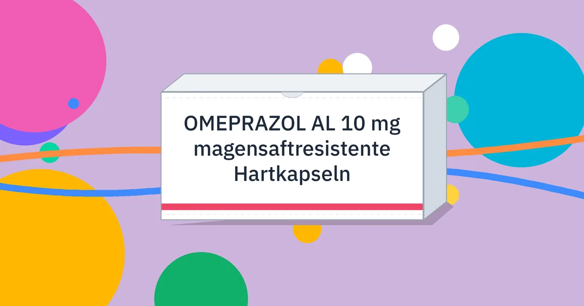 Symbolbild: Packung mit der Aufschrift OMEPRAZOL AL 10 mg magensaftresistente Hartkapseln (PZN 09667438) – Verfügbarkeit und Bezug in Apotheken in Frankfurt am Main