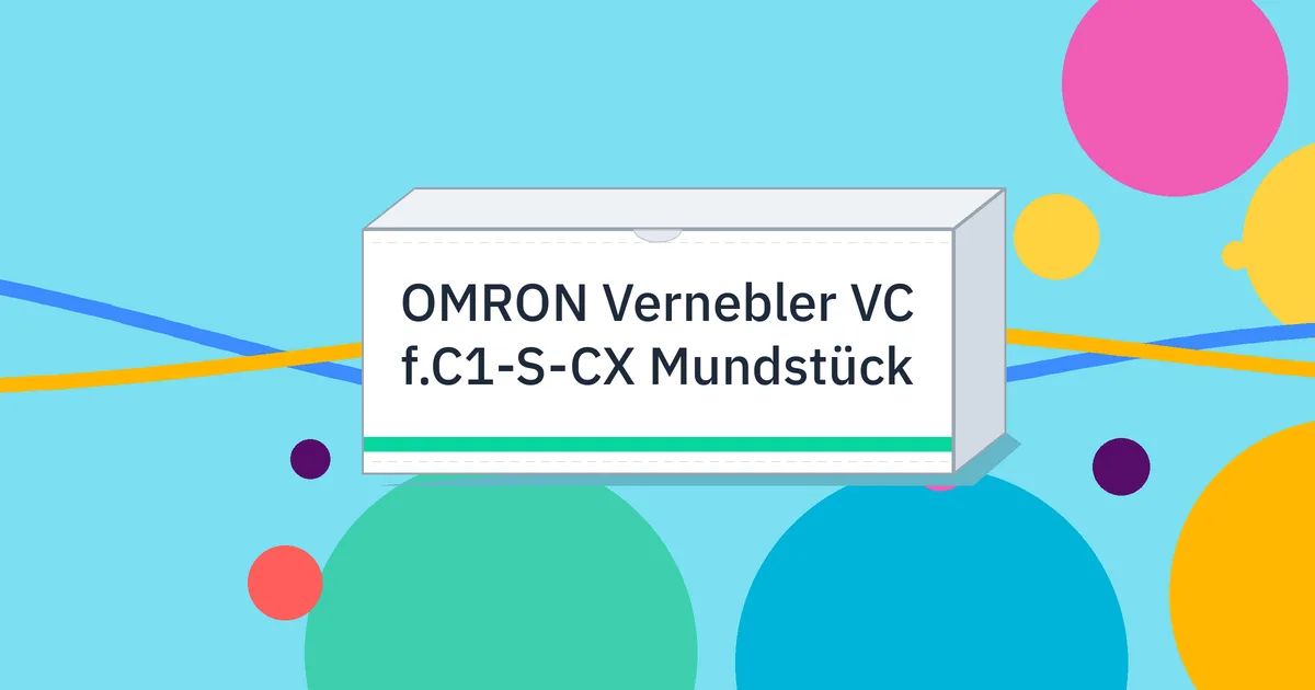 Symbolbild: Packung mit der Aufschrift OMRON Vernebler VC f.C1-S-CX Mundstück (PZN 01004193) – Verfügbarkeit und Bezug in Apotheken in Frankfurt am Main