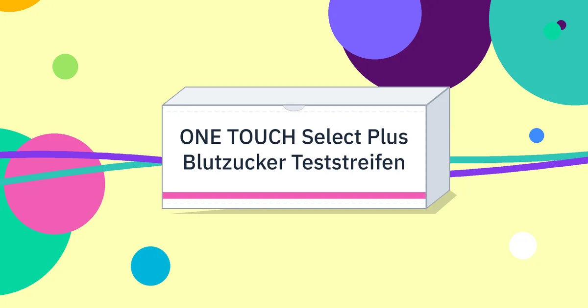 Symbolbild: Packung mit der Aufschrift ONE TOUCH Select Plus Blutzucker Teststreifen (PZN 19849821) – Verfügbarkeit und Bezug in Apotheken in Frankfurt am Main