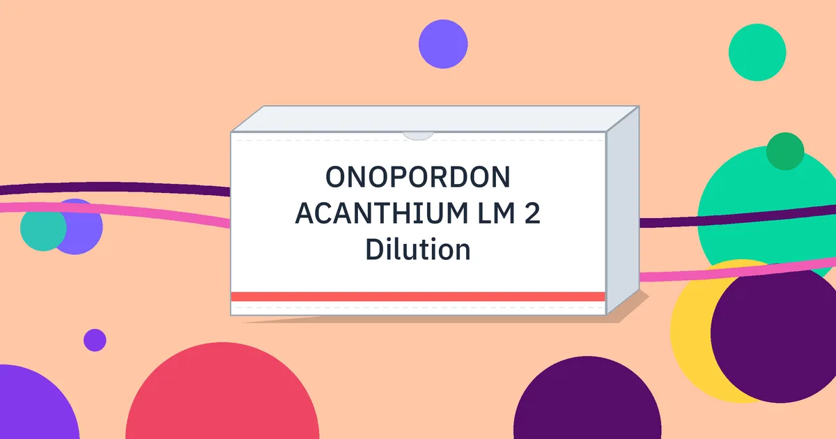 Symbolbild: Packung mit der Aufschrift ONOPORDON ACANTHIUM LM 2 Dilution (PZN 13626043) – Verfügbarkeit und Bezug in Apotheken in Frankfurt am Main