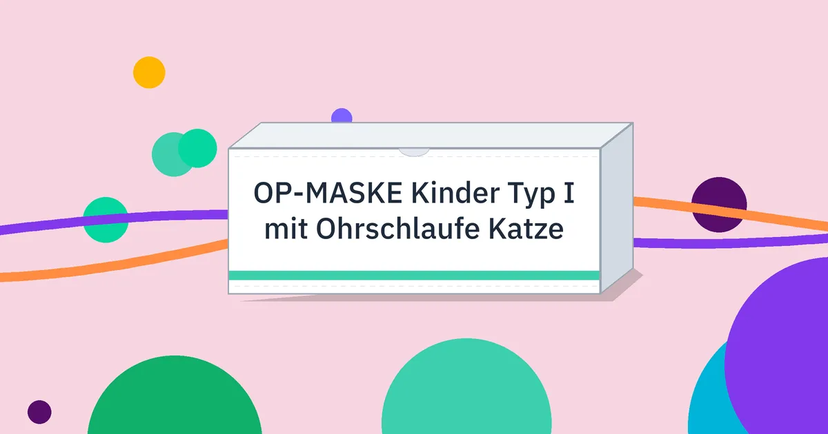 Symbolbild: Packung mit der Aufschrift OP-MASKE Kinder Typ I mit Ohrschlaufe Katze (PZN 17162221) – Verfügbarkeit und Bezug in Apotheken in Frankfurt am Main