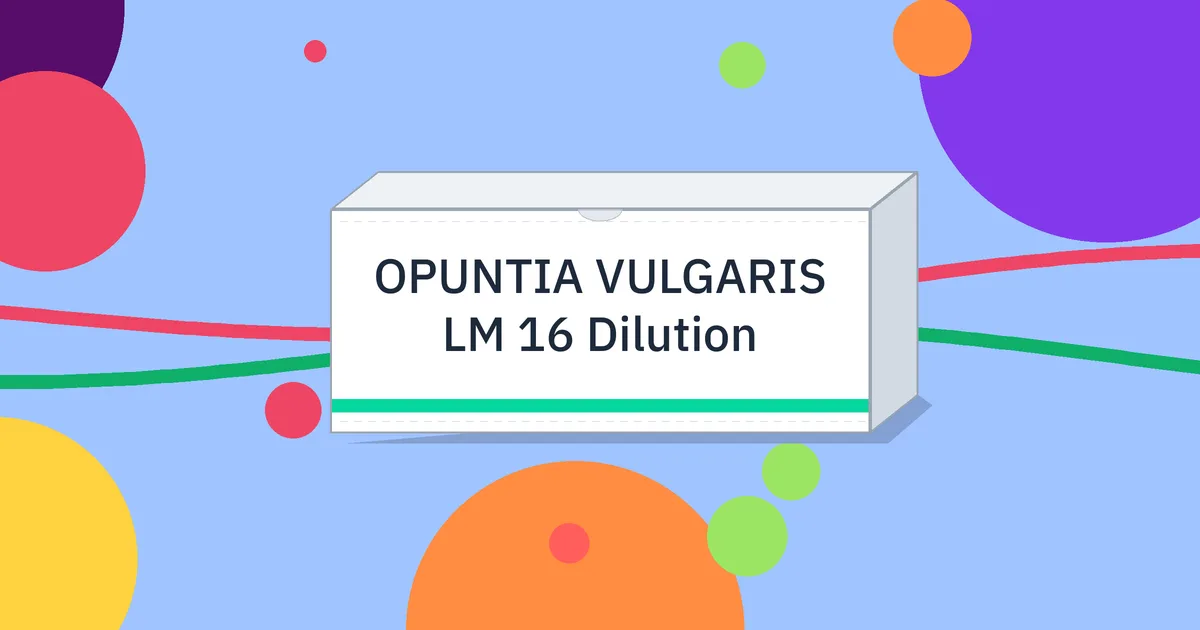 Symbolbild: Packung mit der Aufschrift OPUNTIA VULGARIS LM 16 Dilution (PZN 13627611) – Verfügbarkeit und Bezug in Apotheken in Frankfurt am Main