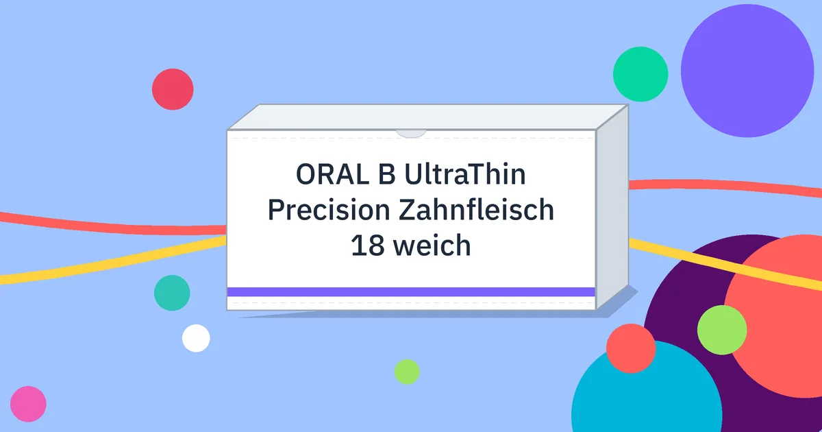Symbolbild: Packung mit der Aufschrift ORAL B UltraThin Precision Zahnfleisch 18 weich (PZN 13503429) – Verfügbarkeit und Bezug in Apotheken in Frankfurt am Main