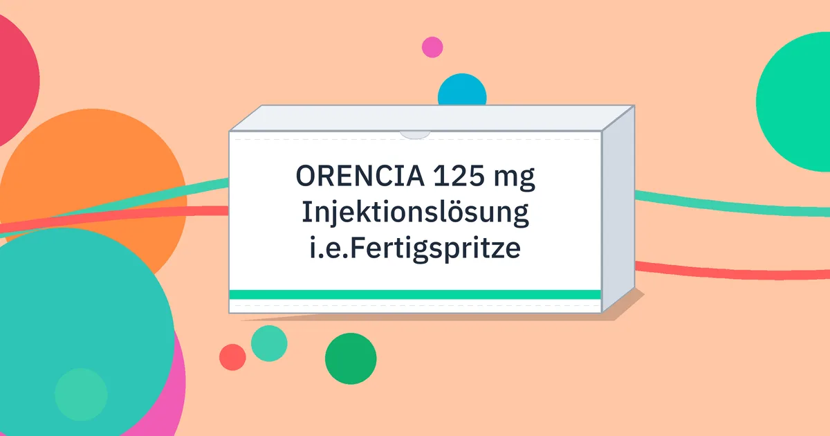 Symbolbild: Packung mit der Aufschrift ORENCIA 125 mg Injektionslösung i.e.Fertigspritze (PZN 18660004) – Verfügbarkeit und Bezug in Apotheken in Frankfurt am Main