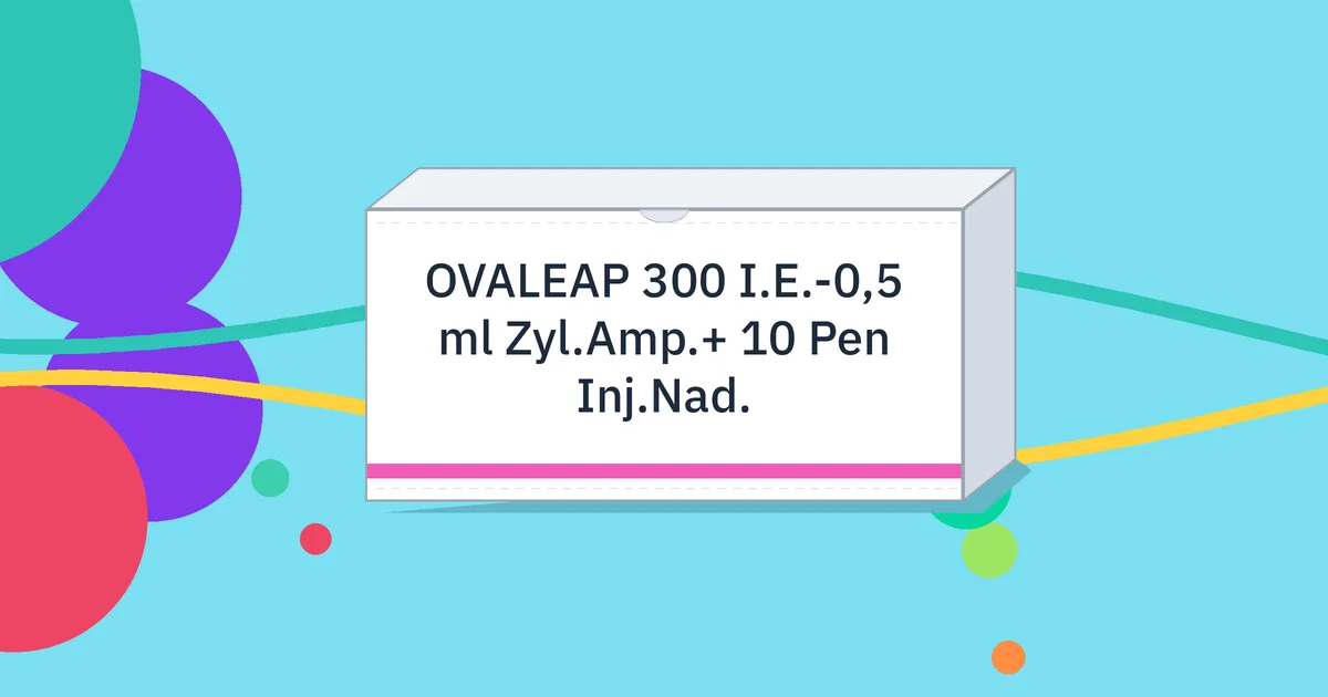 Symbolbild: Packung mit der Aufschrift OVALEAP 300 I.E.-0,5 ml Zyl.Amp.+ 10 Pen Inj.Nad. (PZN 18395571) – Verfügbarkeit und Bezug in Apotheken in Frankfurt am Main