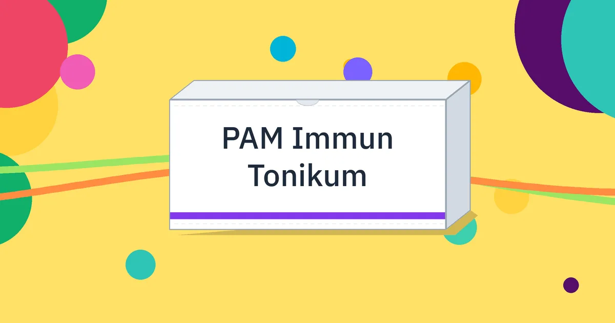 Symbolbild: Packung mit der Aufschrift PAM Immun Tonikum (PZN 20280059) – Verfügbarkeit und Bezug in Apotheken in Frankfurt am Main