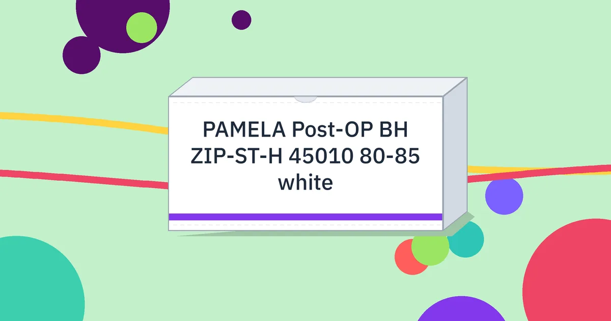 Symbolbild: Packung mit der Aufschrift PAMELA Post-OP BH ZIP-ST-H 45010 80-85 white (PZN 18711457) – Verfügbarkeit und Bezug in Apotheken in Frankfurt am Main