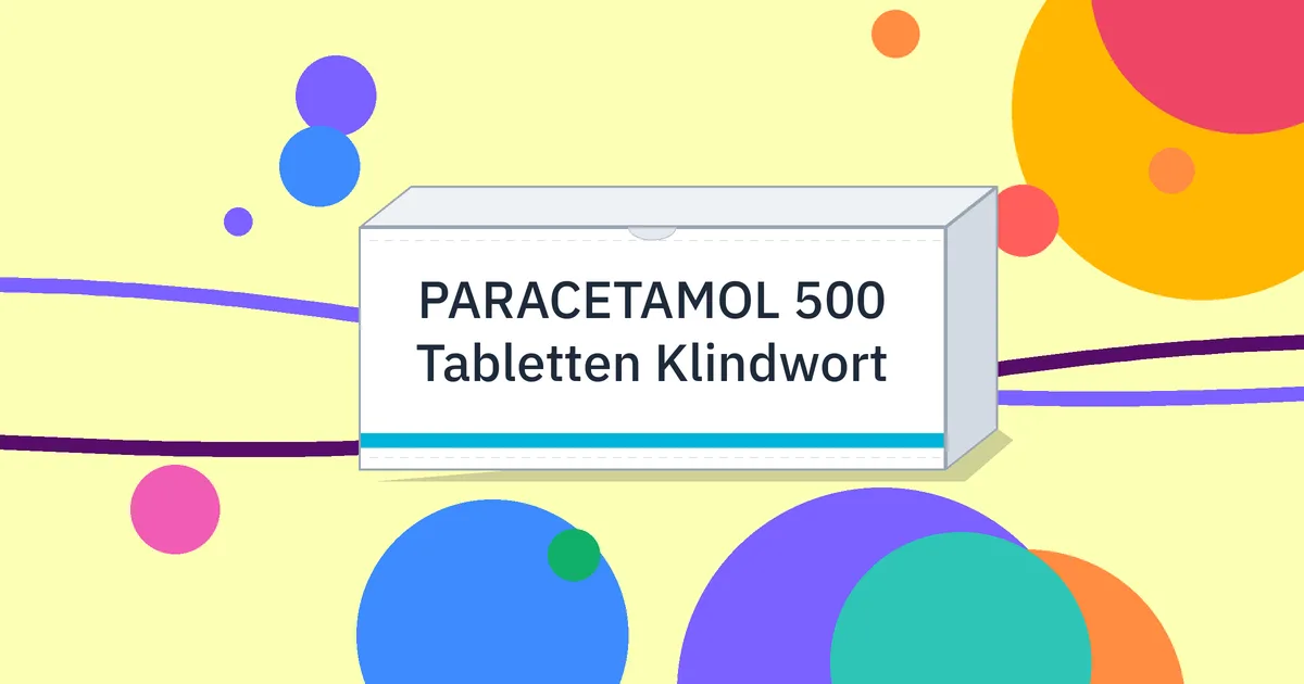 Symbolbild: Packung mit der Aufschrift PARACETAMOL 500 Tabletten Klindwort (PZN 12472342) – Verfügbarkeit und Bezug in Apotheken in Frankfurt am Main