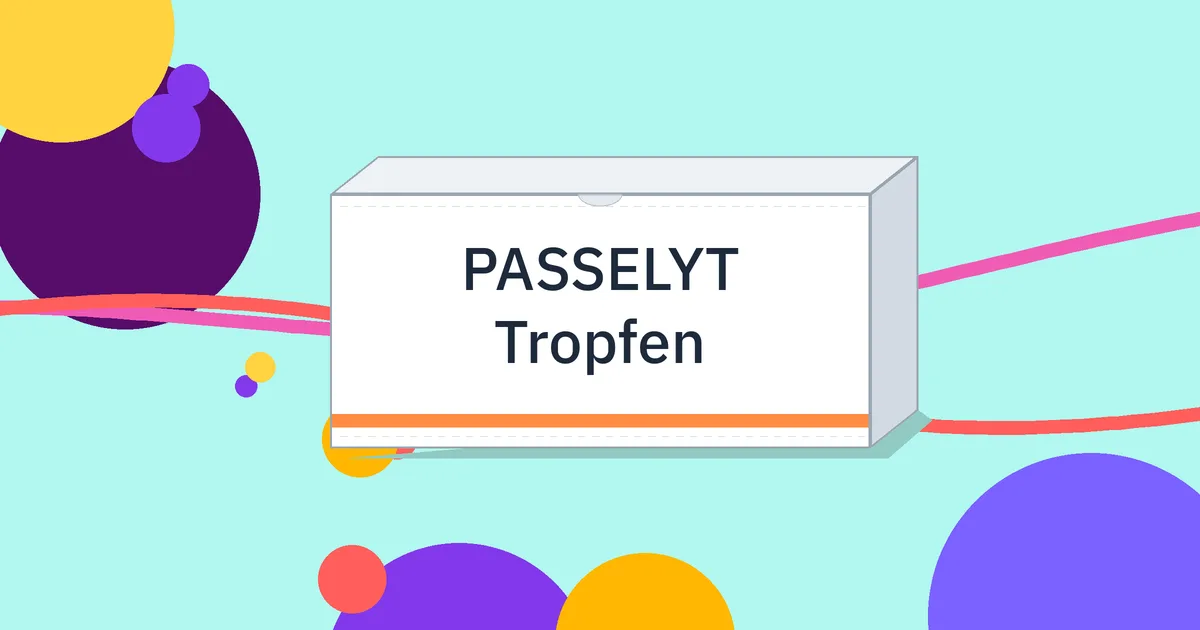 Symbolbild: Packung mit der Aufschrift PASSELYT Tropfen (PZN 16729967) – Verfügbarkeit und Bezug in Apotheken in Frankfurt am Main