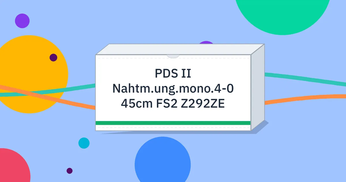 Symbolbild: Packung mit der Aufschrift PDS II Nahtm.ung.mono.4-0 45cm FS2 Z292ZE (PZN 13907374) – Verfügbarkeit und Bezug in Apotheken in Frankfurt am Main