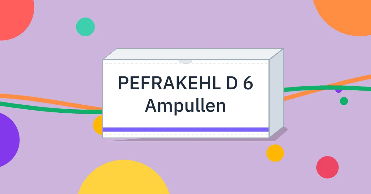 Symbolbild: Packung mit der Aufschrift PEFRAKEHL D 6 Ampullen (PZN 03206966) – Verfügbarkeit und Bezug in Apotheken in Frankfurt am Main