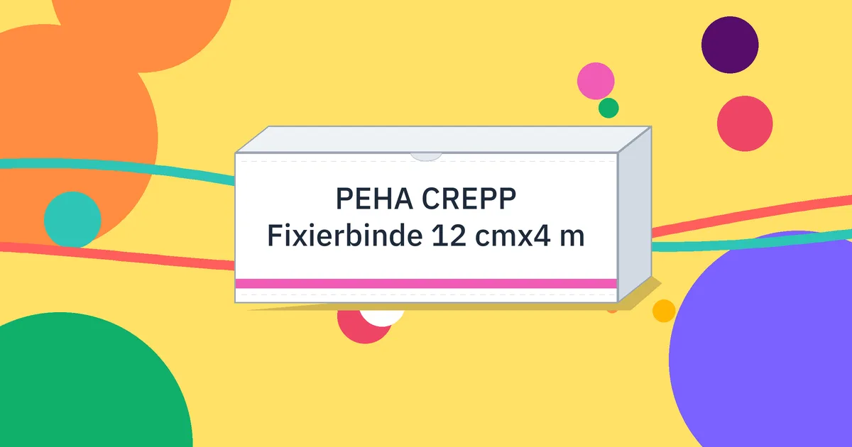 Symbolbild: Packung mit der Aufschrift PEHA CREPP Fixierbinde 12 cmx4 m (PZN 17435050) – Verfügbarkeit und Bezug in Apotheken in Frankfurt am Main