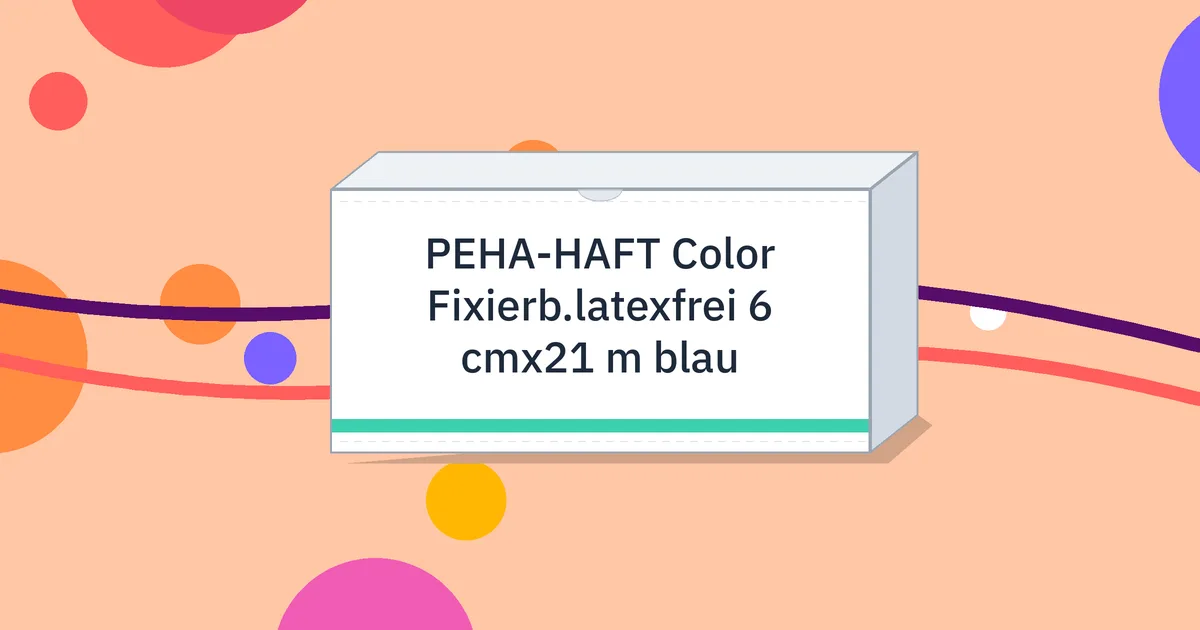 Symbolbild: Packung mit der Aufschrift PEHA-HAFT Color Fixierb.latexfrei 6 cmx21 m blau (PZN 17304833) – Verfügbarkeit und Bezug in Apotheken in Frankfurt am Main