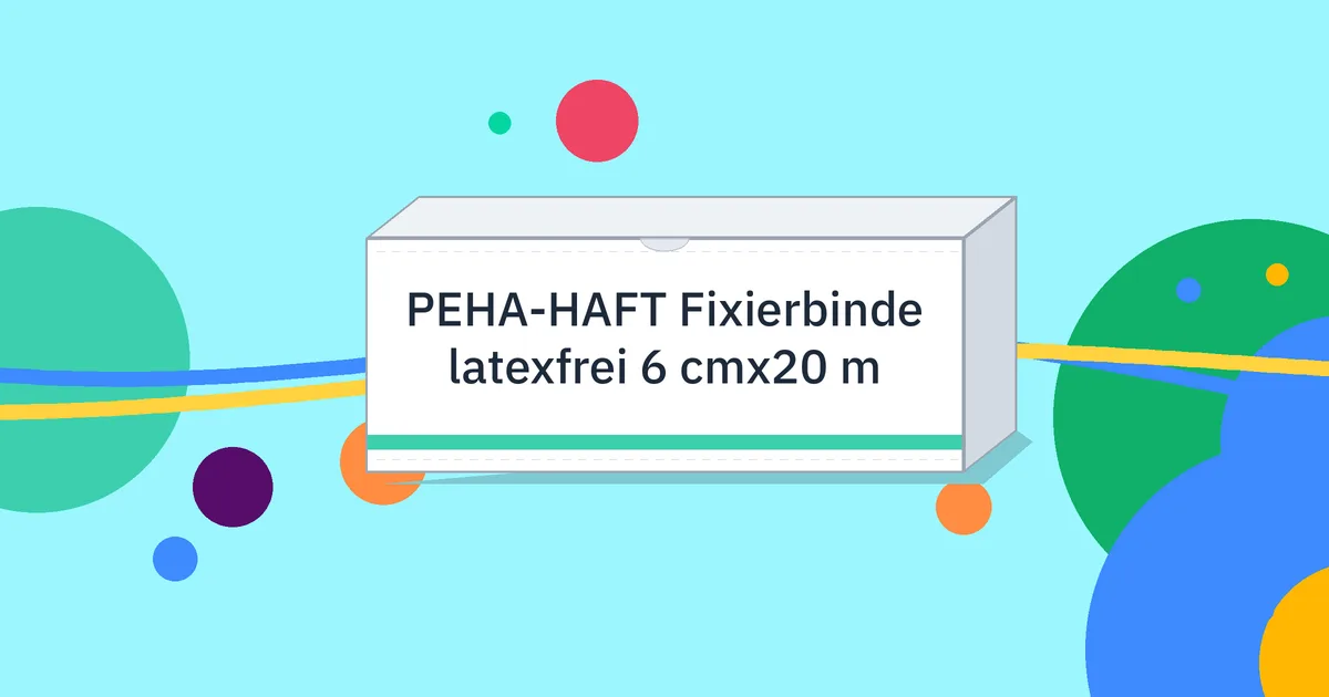 Symbolbild: Packung mit der Aufschrift PEHA-HAFT Fixierbinde latexfrei 6 cmx20 m (PZN 14374365) – Verfügbarkeit und Bezug in Apotheken in Frankfurt am Main