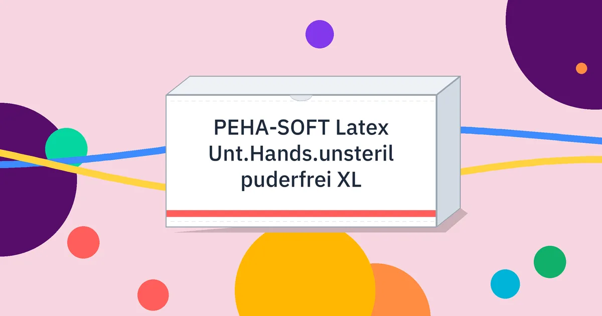 Symbolbild: Packung mit der Aufschrift PEHA-SOFT Latex Unt.Hands.unsteril puderfrei XL (PZN 03676063) – Verfügbarkeit und Bezug in Apotheken in Frankfurt am Main