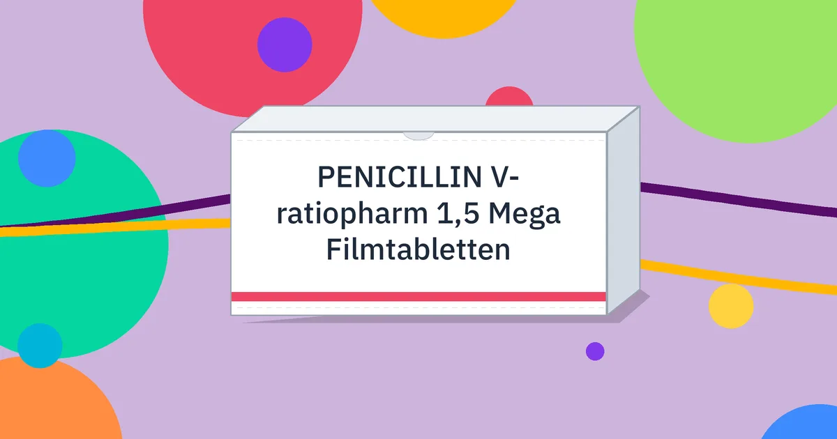 Symbolbild: Packung mit der Aufschrift PENICILLIN V-ratiopharm 1,5 Mega Filmtabletten (PZN 08703988) – Verfügbarkeit und Bezug in Apotheken in Frankfurt am Main