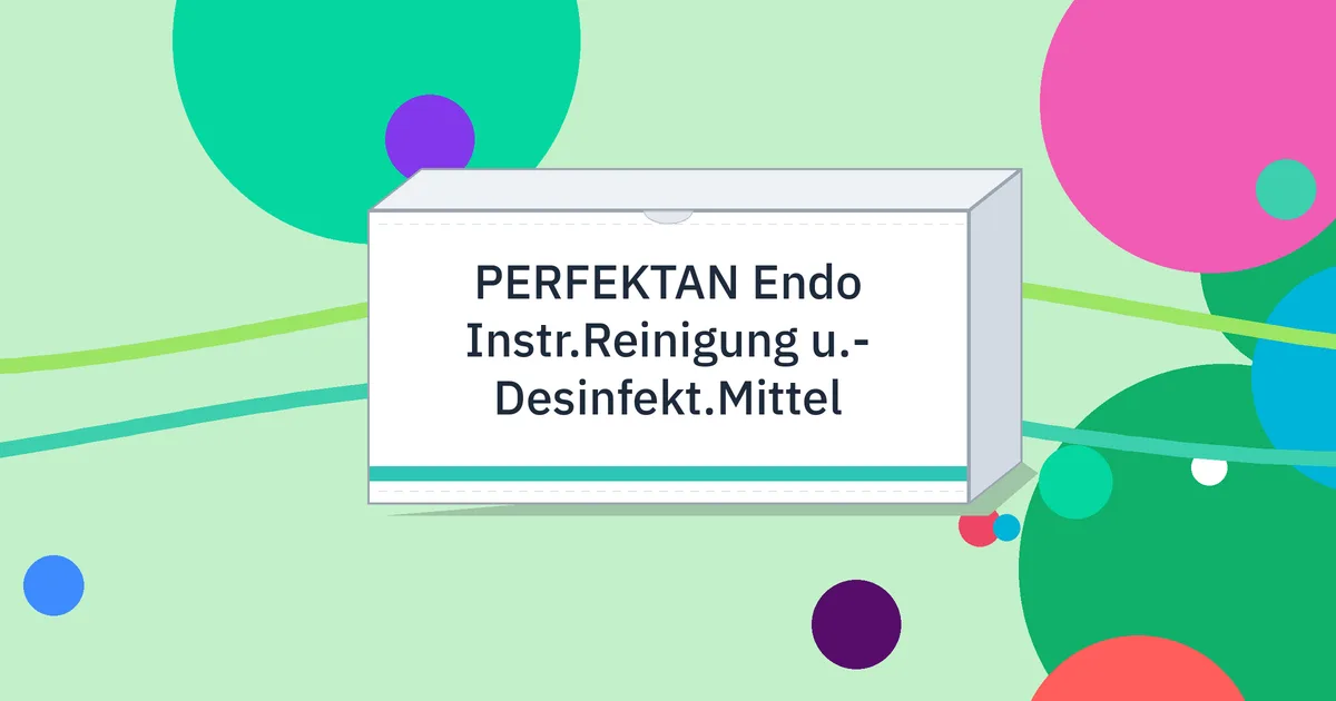 Symbolbild: Packung mit der Aufschrift PERFEKTAN Endo Instr.Reinigung u.-Desinfekt.Mittel (PZN 16851303) – Verfügbarkeit und Bezug in Apotheken in Frankfurt am Main