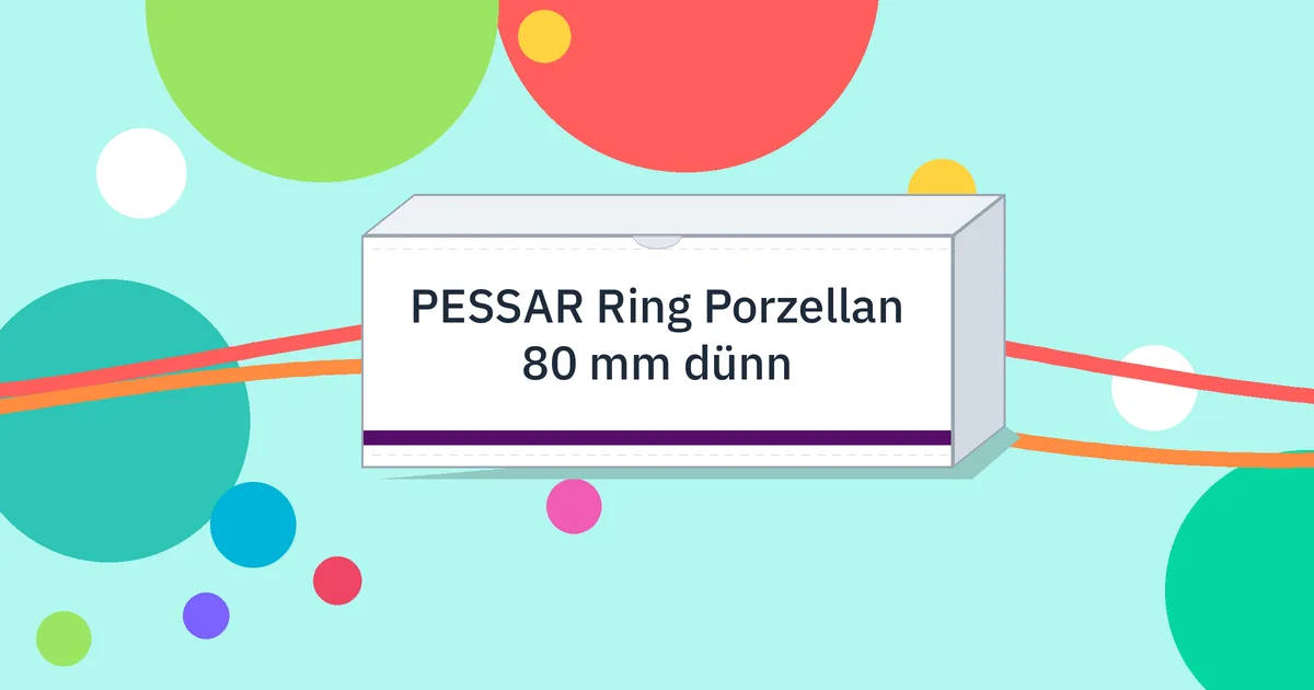 Symbolbild: Packung mit der Aufschrift PESSAR Ring Porzellan 80 mm dünn (PZN 01733377) – Verfügbarkeit und Bezug in Apotheken in Frankfurt am Main