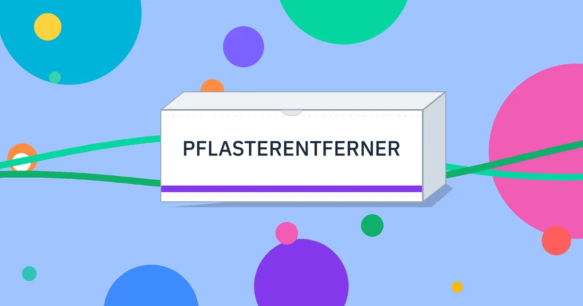 Symbolbild: Packung mit der Aufschrift PFLASTERENTFERNER (PZN 01741796) – Verfügbarkeit und Bezug in Apotheken in Frankfurt am Main