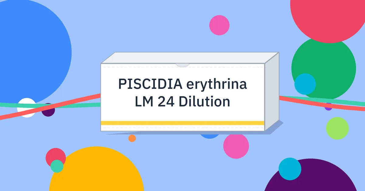 Symbolbild: Packung mit der Aufschrift PISCIDIA erythrina LM 24 Dilution (PZN 13645916) – Verfügbarkeit und Bezug in Apotheken in Frankfurt am Main