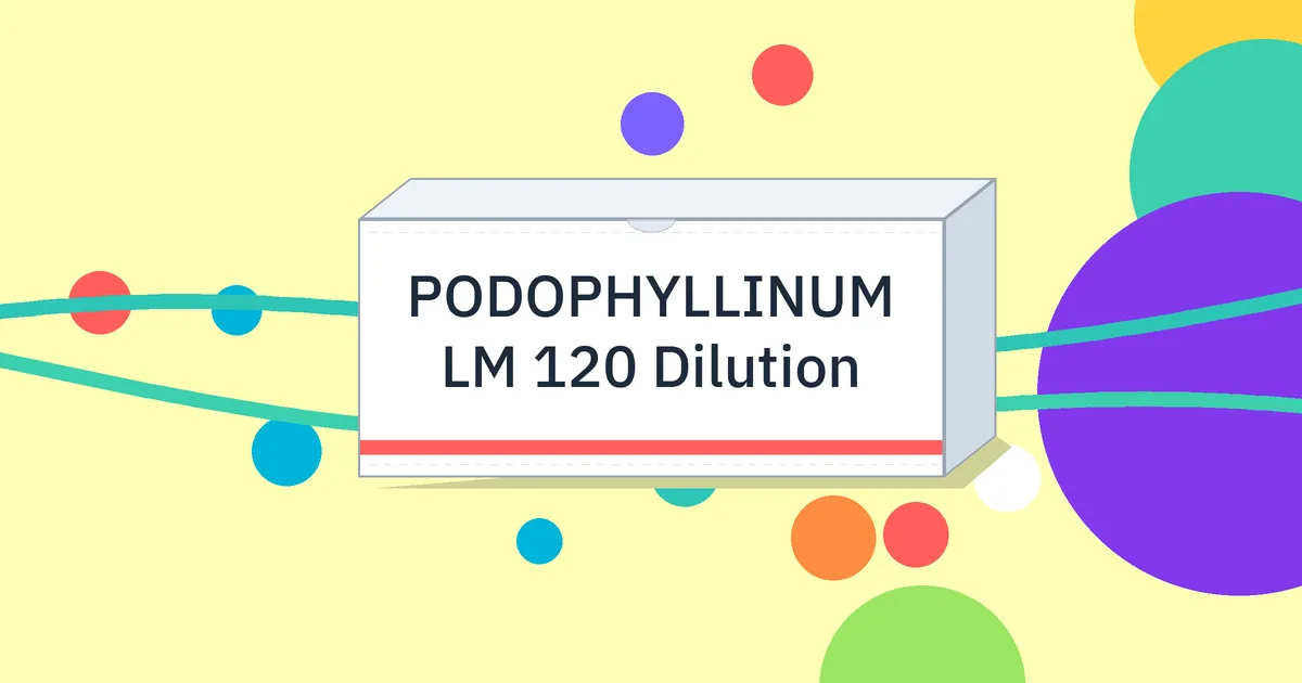Symbolbild: Packung mit der Aufschrift PODOPHYLLINUM LM 120 Dilution (PZN 13661329) – Verfügbarkeit und Bezug in Apotheken in Frankfurt am Main