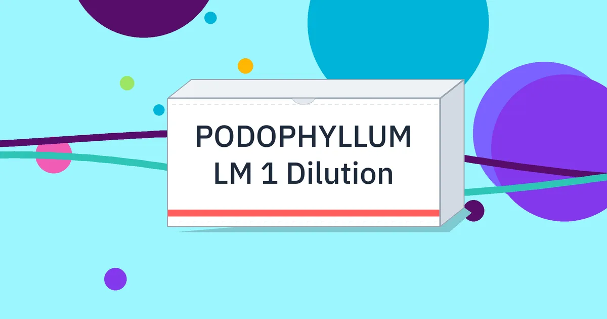 Symbolbild: Packung mit der Aufschrift PODOPHYLLUM LM 1 Dilution (PZN 13042827) – Verfügbarkeit und Bezug in Apotheken in Frankfurt am Main