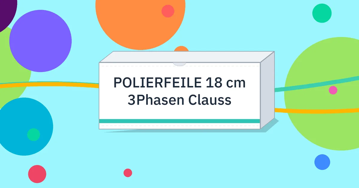 Symbolbild: Packung mit der Aufschrift POLIERFEILE 18 cm 3Phasen Clauss (PZN 16880138) – Verfügbarkeit und Bezug in Apotheken in Frankfurt am Main