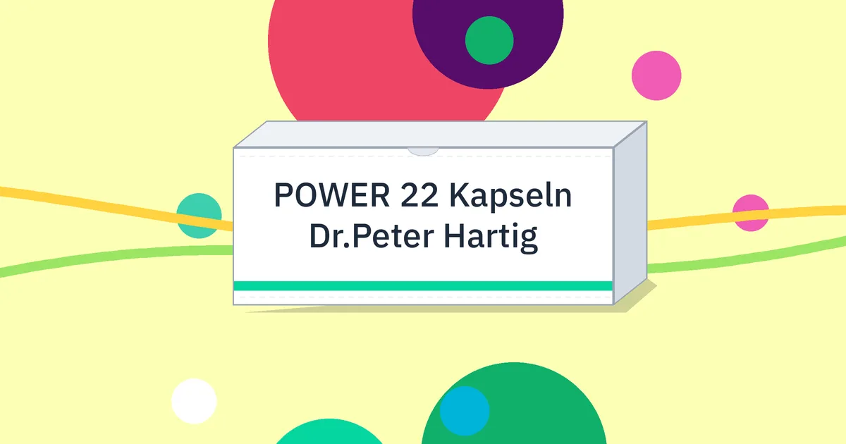 Symbolbild: Packung mit der Aufschrift POWER 22 Kapseln Dr.Peter Hartig (PZN 00229234) – Verfügbarkeit und Bezug in Apotheken in Frankfurt am Main