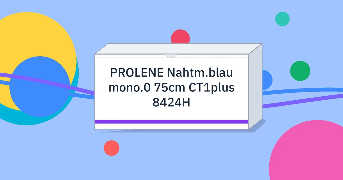 Symbolbild: Packung mit der Aufschrift PROLENE Nahtm.blau mono.0 75cm CT1plus 8424H (PZN 16806656) – Verfügbarkeit und Bezug in Apotheken in Frankfurt am Main