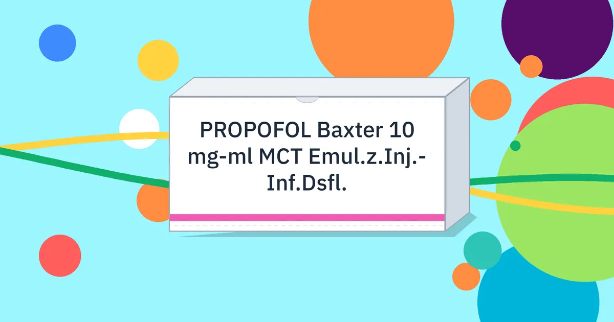 Symbolbild: Packung mit der Aufschrift PROPOFOL Baxter 10 mg-ml MCT Emul.z.Inj.-Inf.Dsfl. (PZN 16225451) – Verfügbarkeit und Bezug in Apotheken in Frankfurt am Main