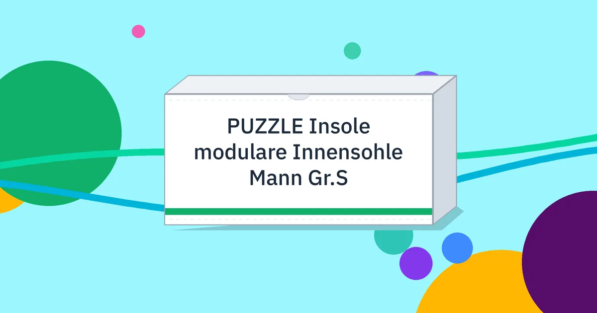 Symbolbild: Packung mit der Aufschrift PUZZLE Insole modulare Innensohle Mann Gr.S (PZN 14255436) – Verfügbarkeit und Bezug in Apotheken in Frankfurt am Main