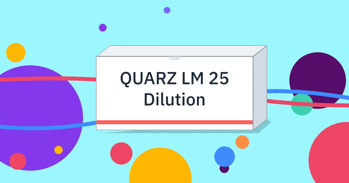 Symbolbild: Packung mit der Aufschrift QUARZ LM 25 Dilution (PZN 13045607) – Verfügbarkeit und Bezug in Apotheken in Frankfurt am Main