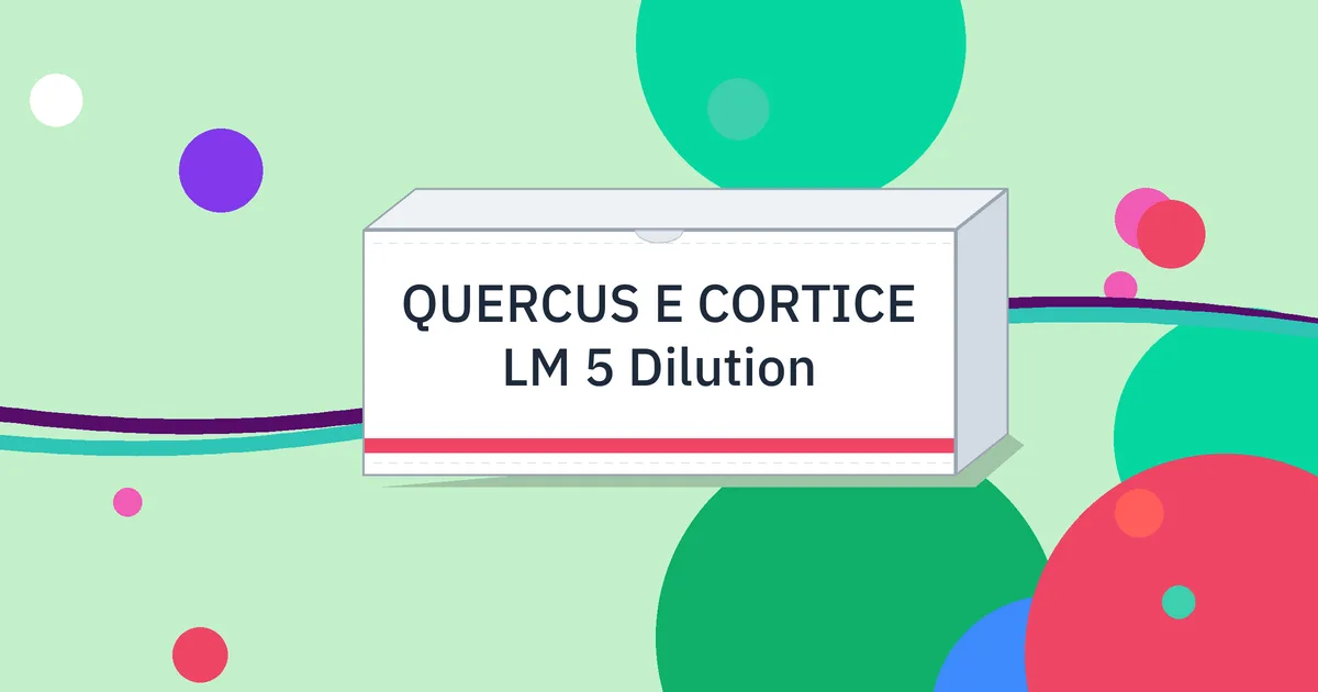 Symbolbild: Packung mit der Aufschrift QUERCUS E CORTICE LM 5 Dilution (PZN 13674065) – Verfügbarkeit und Bezug in Apotheken in Frankfurt am Main