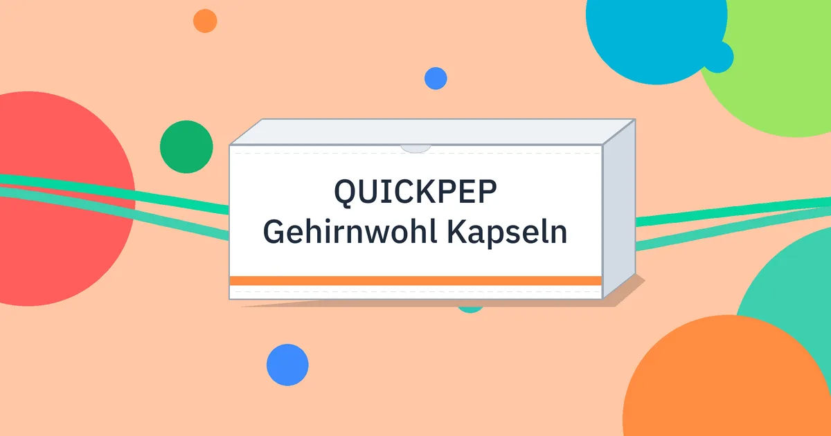Symbolbild: Packung mit der Aufschrift QUICKPEP Gehirnwohl Kapseln (PZN 16731496) – Verfügbarkeit und Bezug in Apotheken in Frankfurt am Main
