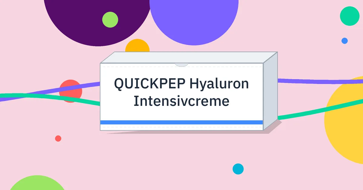 Symbolbild: Packung mit der Aufschrift QUICKPEP Hyaluron Intensivcreme (PZN 10346975) – Verfügbarkeit und Bezug in Apotheken in Frankfurt am Main