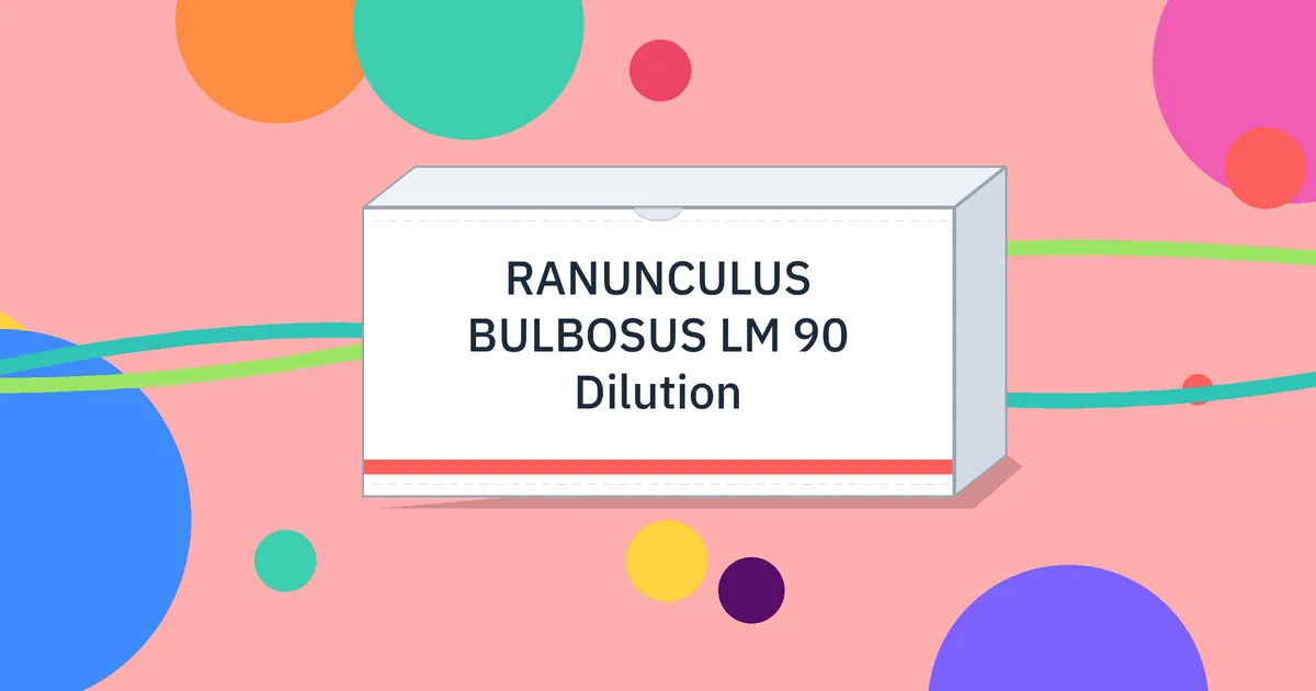 Symbolbild: Packung mit der Aufschrift RANUNCULUS BULBOSUS LM 90 Dilution (PZN 13046481) – Verfügbarkeit und Bezug in Apotheken in Frankfurt am Main