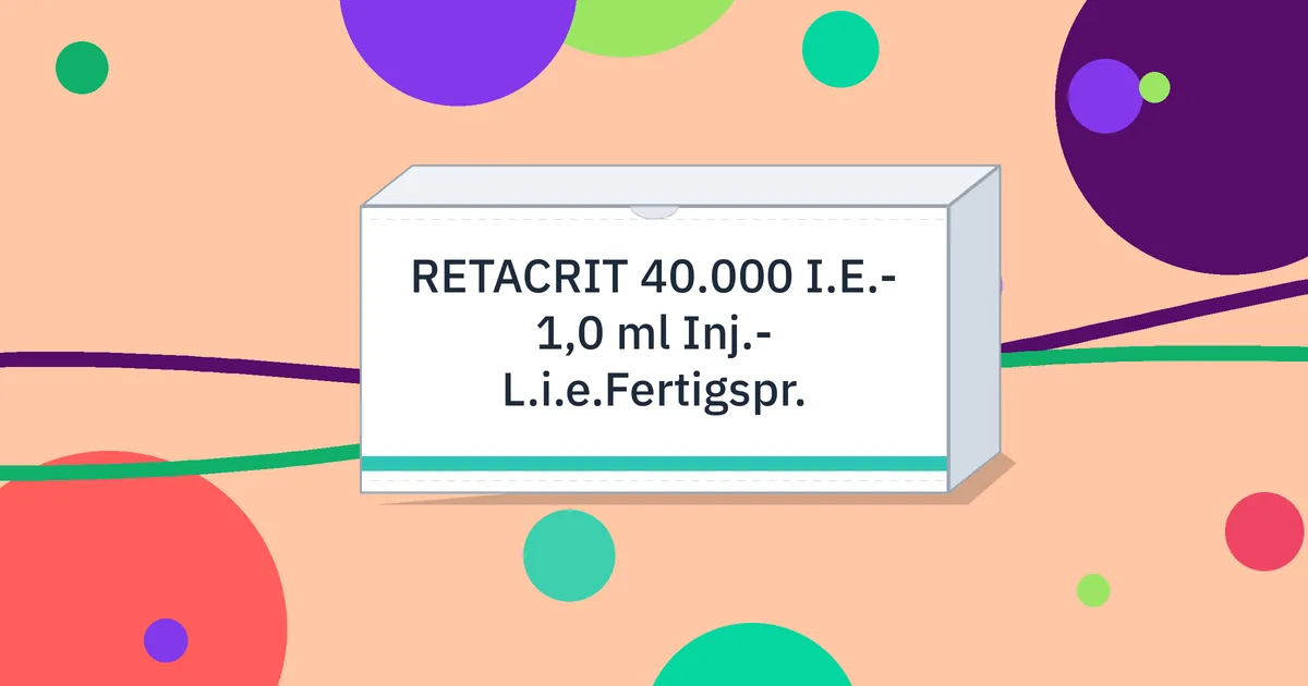 Symbolbild: Packung mit der Aufschrift RETACRIT 40.000 I.E.-1,0 ml Inj.-L.i.e.Fertigspr. (PZN 14334816) – Verfügbarkeit und Bezug in Apotheken in Frankfurt am Main
