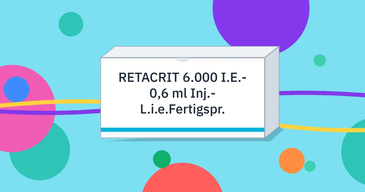 Symbolbild: Packung mit der Aufschrift RETACRIT 6.000 I.E.-0,6 ml Inj.-L.i.e.Fertigspr. (PZN 11880814) – Verfügbarkeit und Bezug in Apotheken in Frankfurt am Main