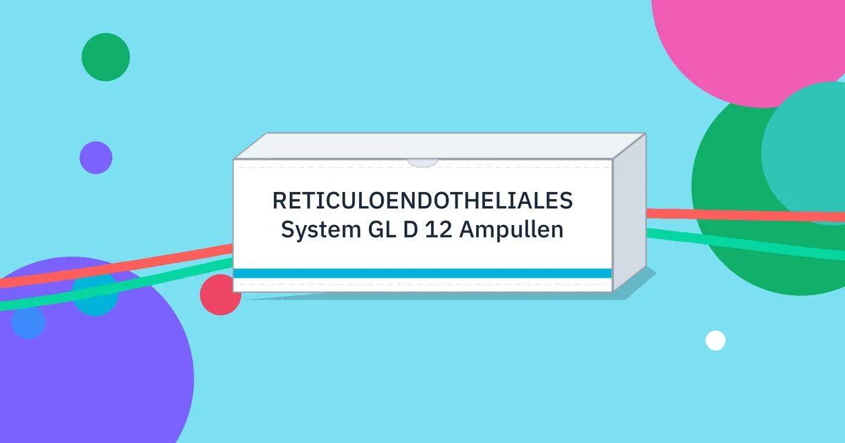 Symbolbild: Packung mit der Aufschrift RETICULOENDOTHELIALES System GL D 12 Ampullen (PZN 03354299) – Verfügbarkeit und Bezug in Apotheken in Frankfurt am Main