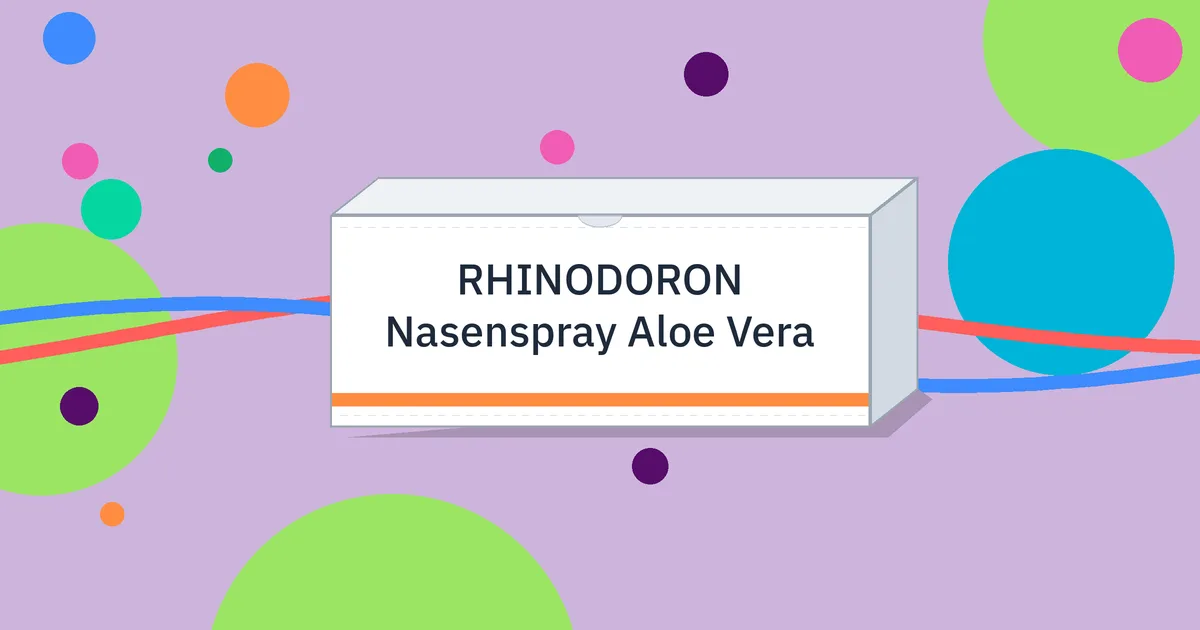 Symbolbild: Packung mit der Aufschrift RHINODORON Nasenspray Aloe Vera (PZN 01260401) – Verfügbarkeit und Bezug in Apotheken in Frankfurt am Main