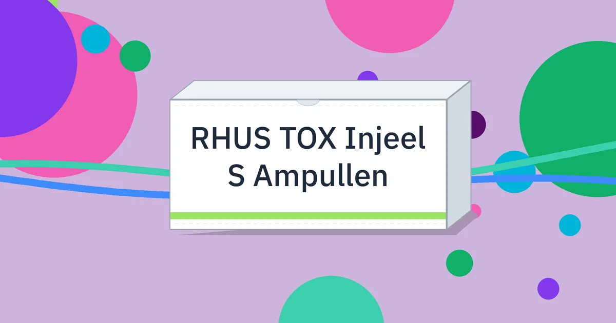 Symbolbild: Packung mit der Aufschrift RHUS TOX Injeel S Ampullen (PZN 04563467) – Verfügbarkeit und Bezug in Apotheken in Frankfurt am Main