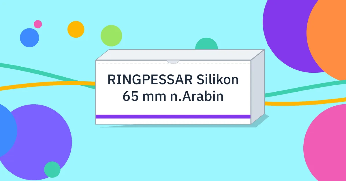 Symbolbild: Packung mit der Aufschrift RINGPESSAR Silikon 65 mm n.Arabin (PZN 00242192) – Verfügbarkeit und Bezug in Apotheken in Frankfurt am Main